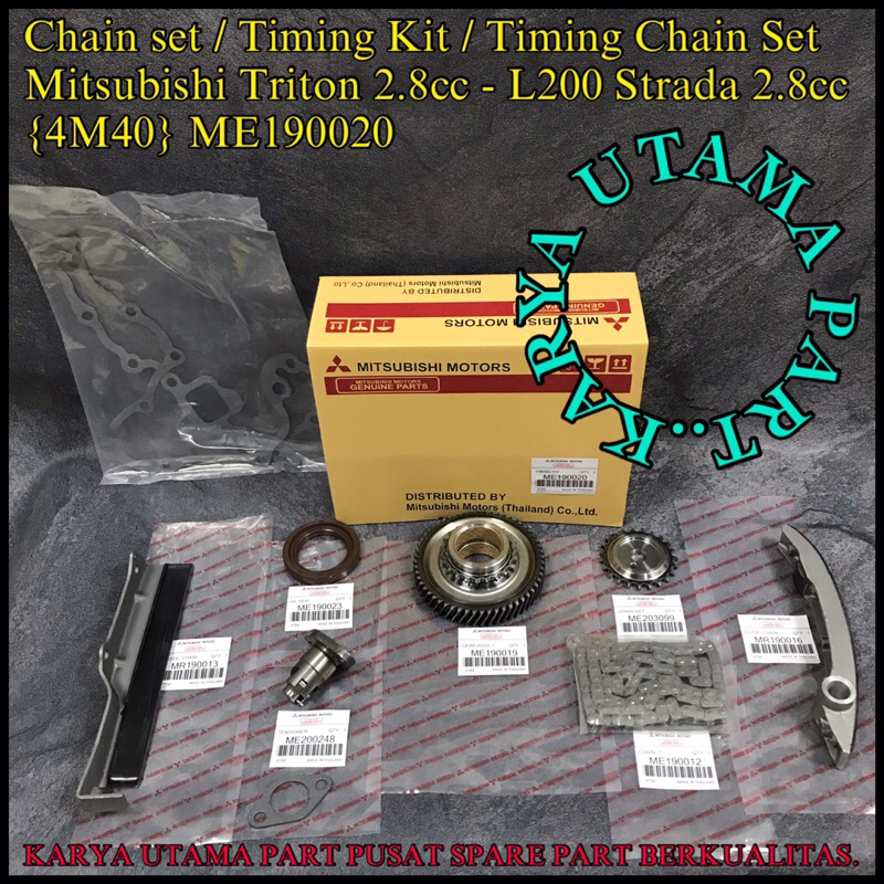 Jual Chain kit set timing set rantai keteng set mitsubishi 4m40 L200 ...