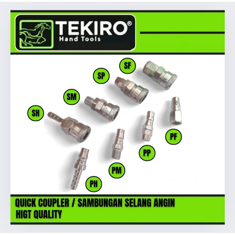 Jual TEKIRO Quick Coupler Nepel Sambungan Selang Angin Kompresor ORIGINAL | Shopee Indonesia