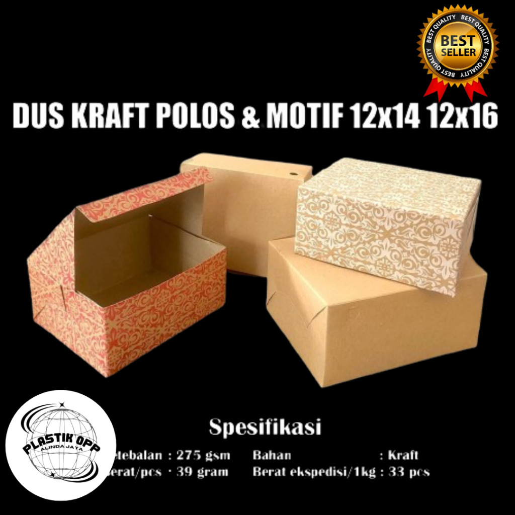 Jual Dus Snack 12x14 12x16 KRAFT Coklat 275gsm isi 50 pcs / Box GS Kue ...
