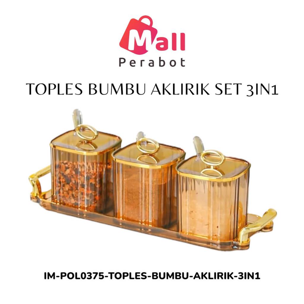 Jual Mall Perabot | Toples Bumbu Dapur Aklirik Set 3 In 1 Nampan ...