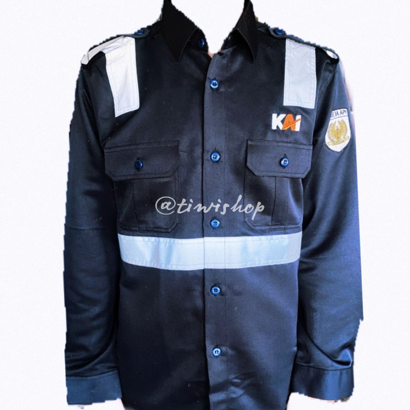 Jual Seragam KAI Safety Navy | Shopee Indonesia