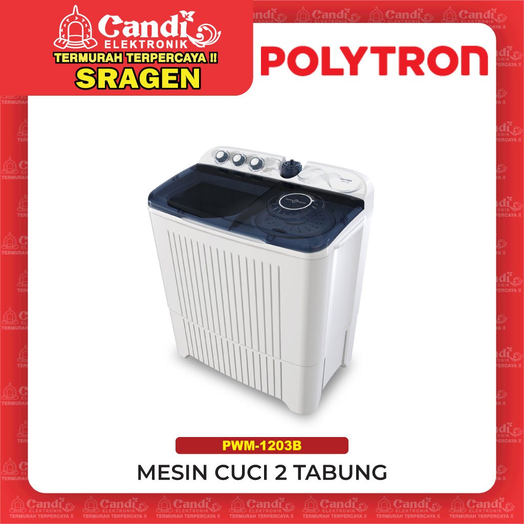 Jual Mesin cuci POLYTRON Primadona Giant 2 tabung 12 Kg - PWM-1203B ...