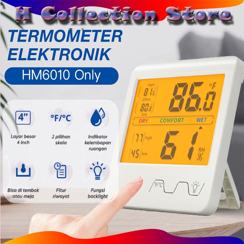 Jual HM6010 Humidity Meter - Hygrometer Thermometer Humidity Meter Alat ...