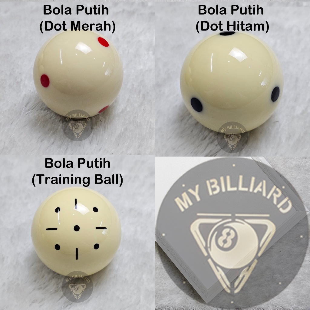 Jual Bola Billiard Putih 57.2mm 6 Black Dot dan 6 Red Dot - White ...