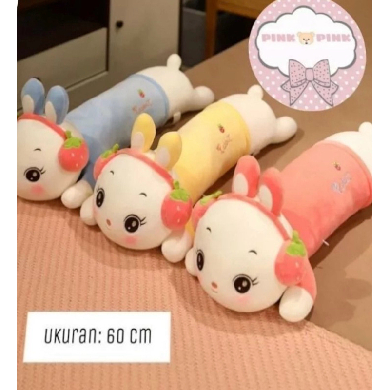 Jual bantal guling rabbit bunny bando stawberry boneka bantal guling ...