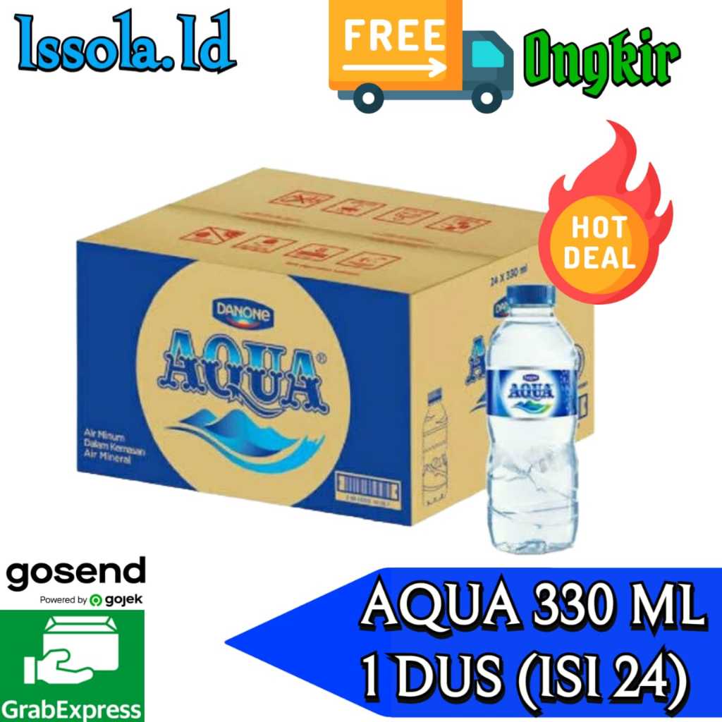 Jual AQUA AIR MINERAL KEMASAN BOTOL 330ML X 24 PCS | Shopee Indonesia