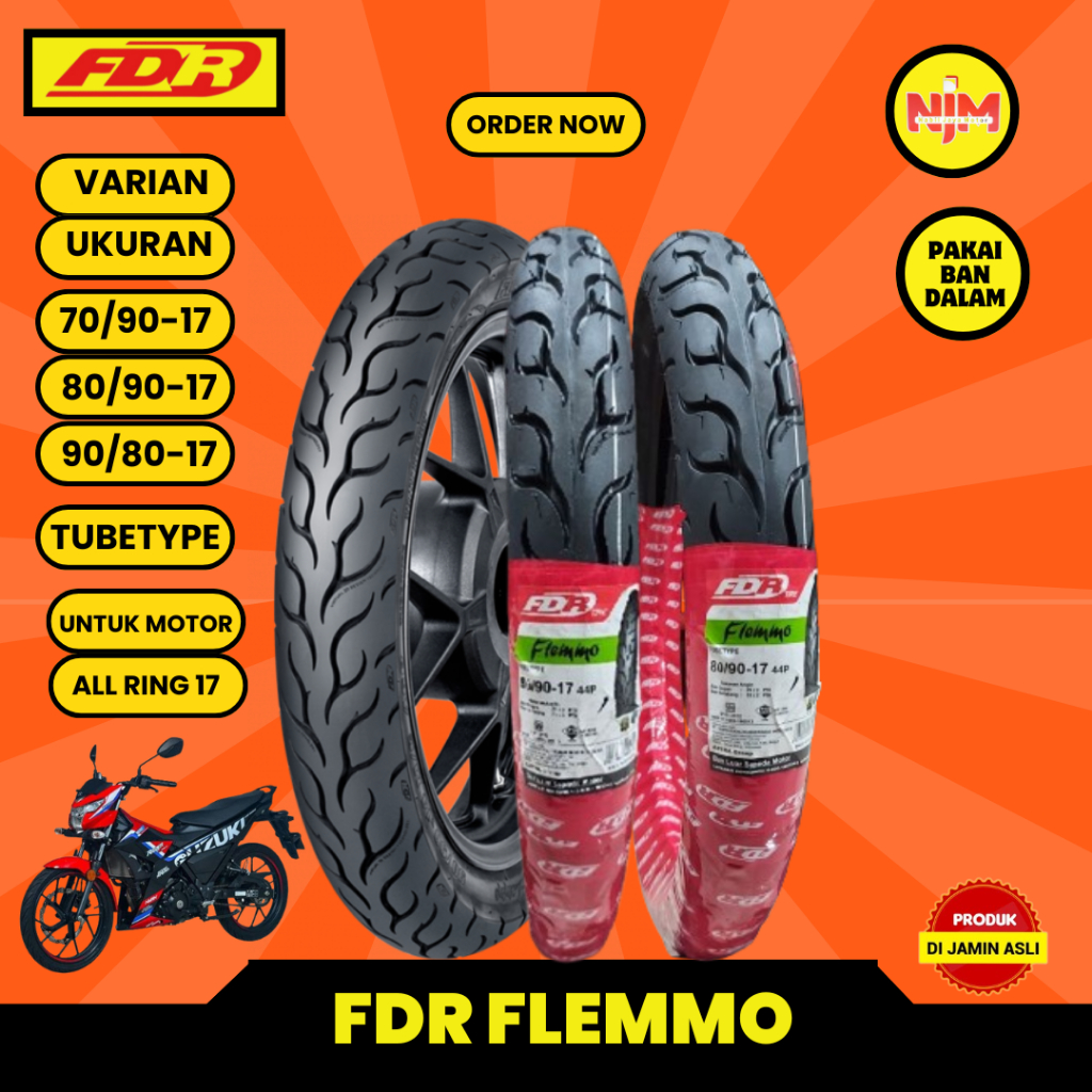 Jual Ban Motor Ring 17 FDR FLEMMO 80/90-17 Bukan Tubeles (Tube Type ...