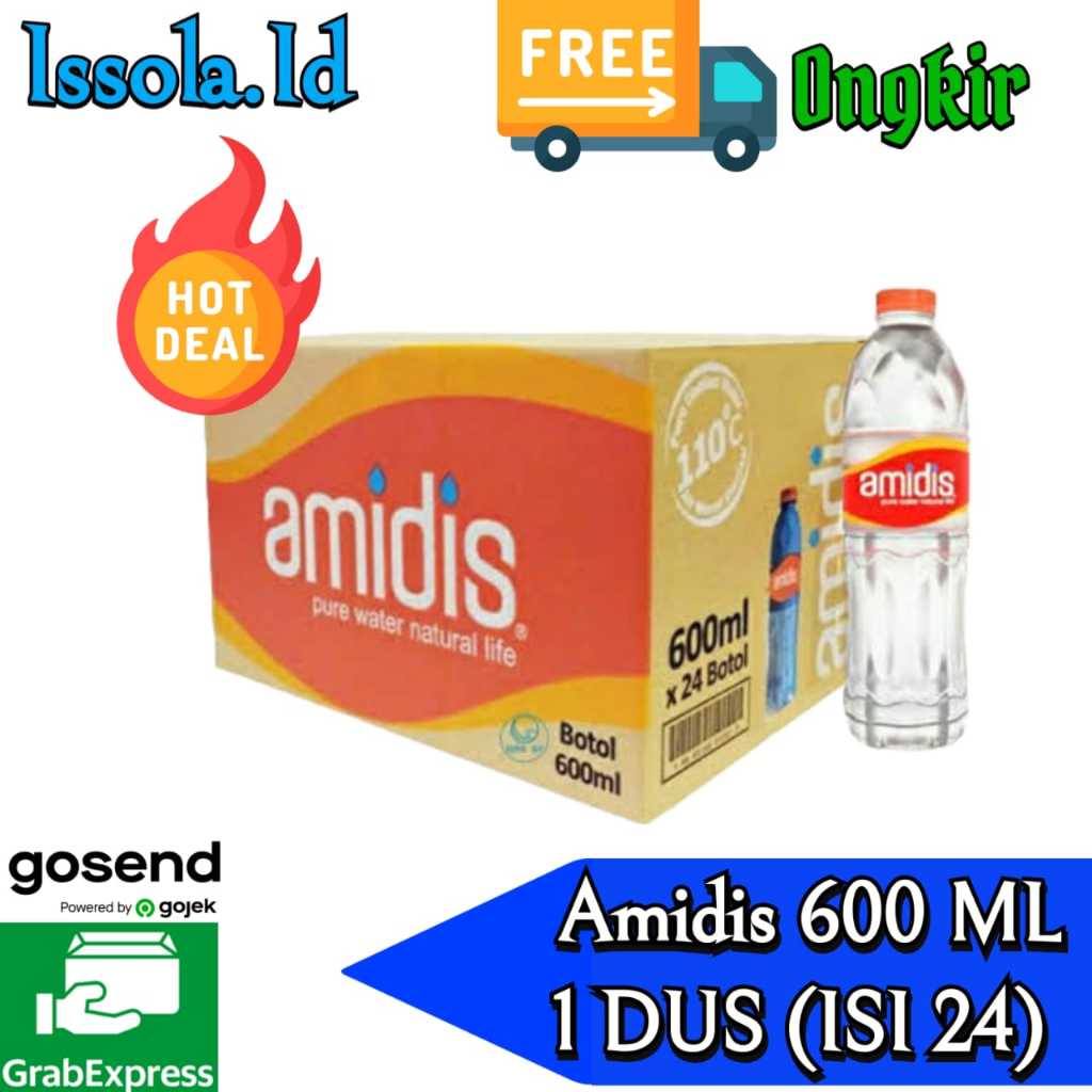 Jual AMIDIS AIR MINERAL KEMASAN BOTOL 600 ML X 24 PCS | Shopee Indonesia