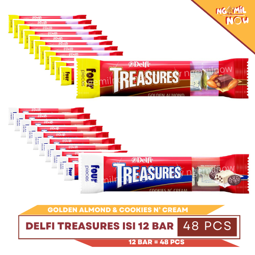 Jual COKLAT DELFI TREASURE GOLDEN ALMOND COOKIES & CREAM ISI 12 bar (48 ...