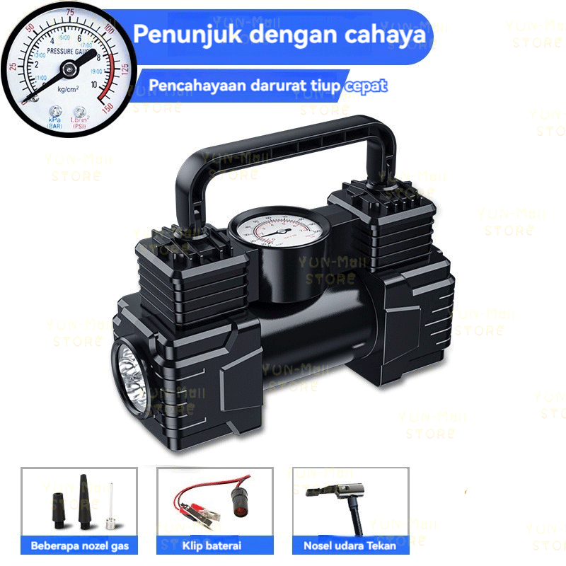 Jual Paket Compressor Mini Listrik Portable pompa angin Ban motor Mobil ...