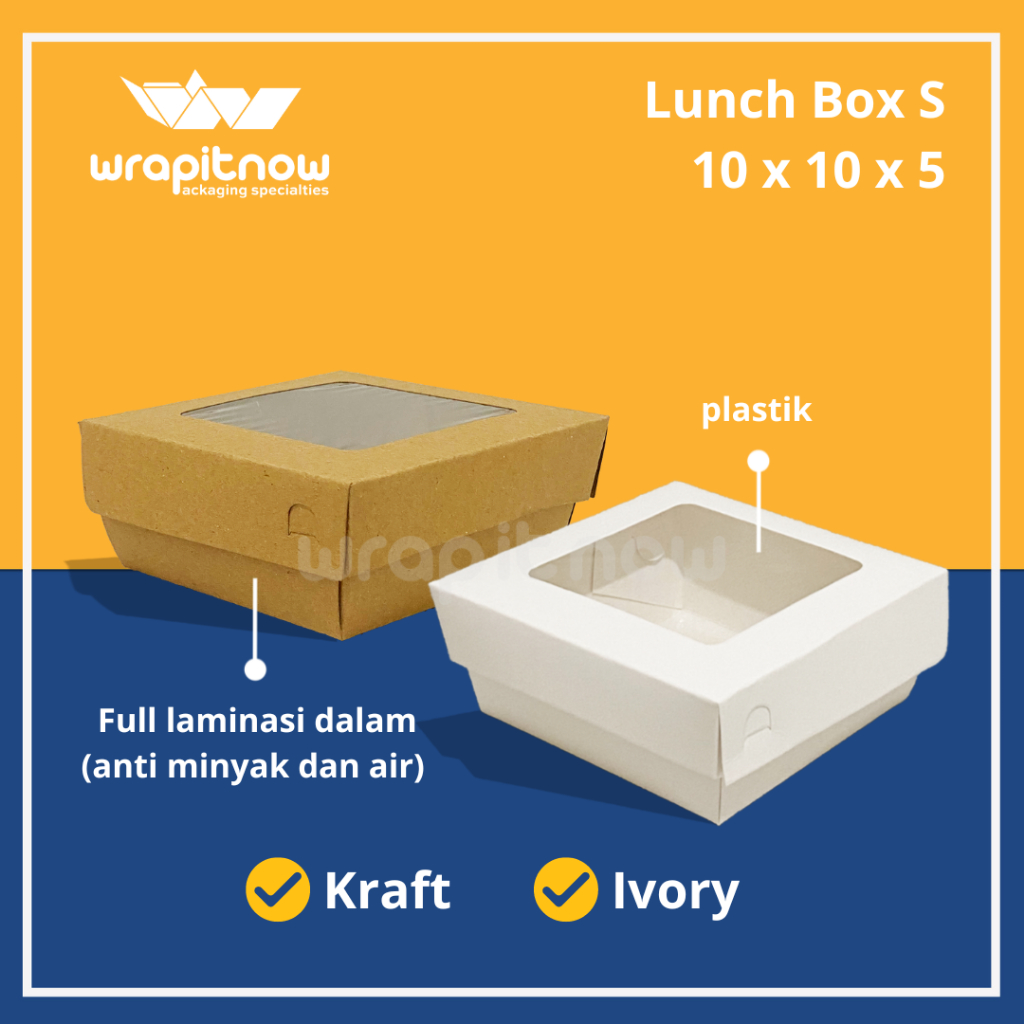 Jual Dus Kraft Ivory 10x10x5 Lunch Box Dimsum Siomay Bronis Mini ...
