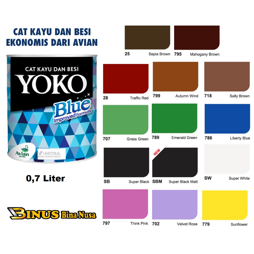 Jual Cat Kayu dan Besi Yoko 0,7 Liter | Shopee Indonesia