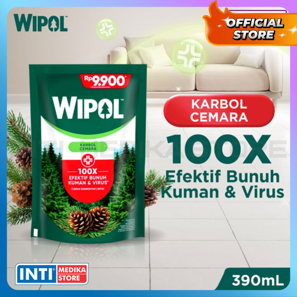 Jual WIPOL - Karbol Lantai 390ml REFILL | Cairan Sabun Pembersih Lantai | Shopee Indonesia