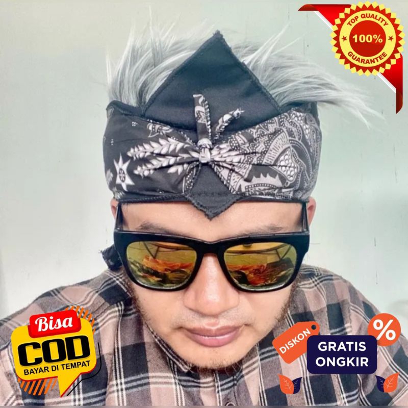 Jual Ikeut Sunda Udeng Bali Rambut palsu Viral Topi Blangkon Viral ...