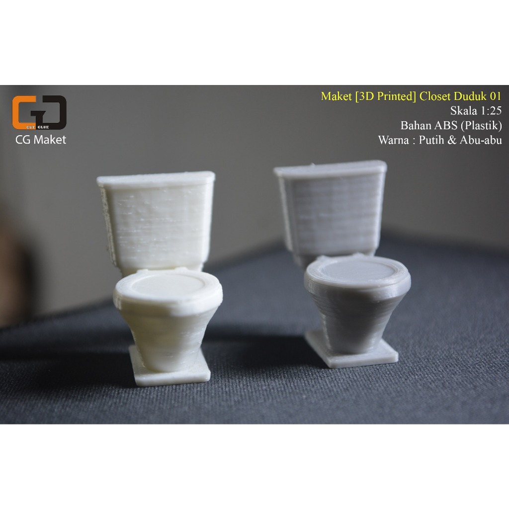 Jual [3D Printed] Maket Closet Duduk 01 - Skala 1:25 - Warna Putih ...