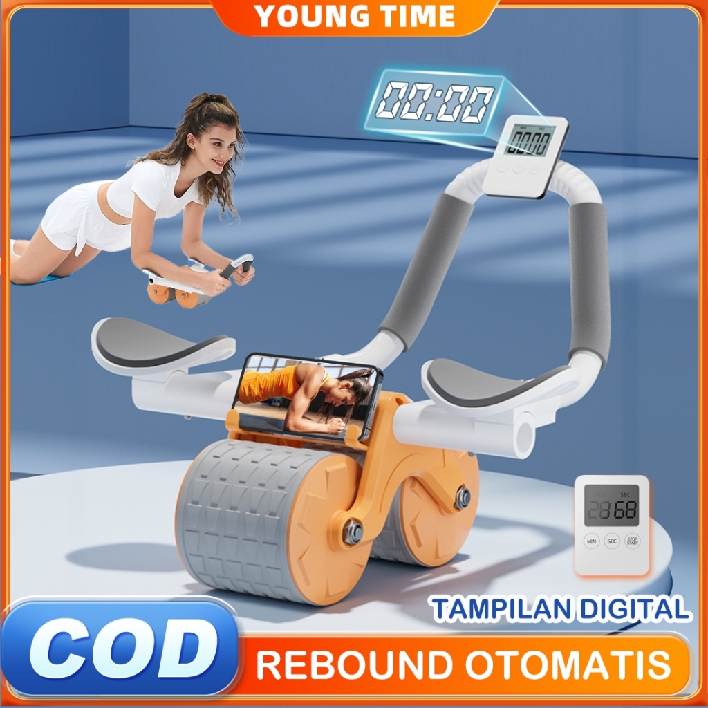 Jual Y&T Ab Wheel Ab Roller Wheels Plank Trainer 2in1 Abdominal Core Roller Automatic Rebound ...