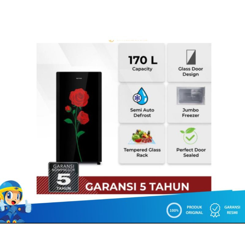 Jual Polytron PRA 17 DRX Kulkas 1 Pintu Kapasitas 170 Liter #2411 ...