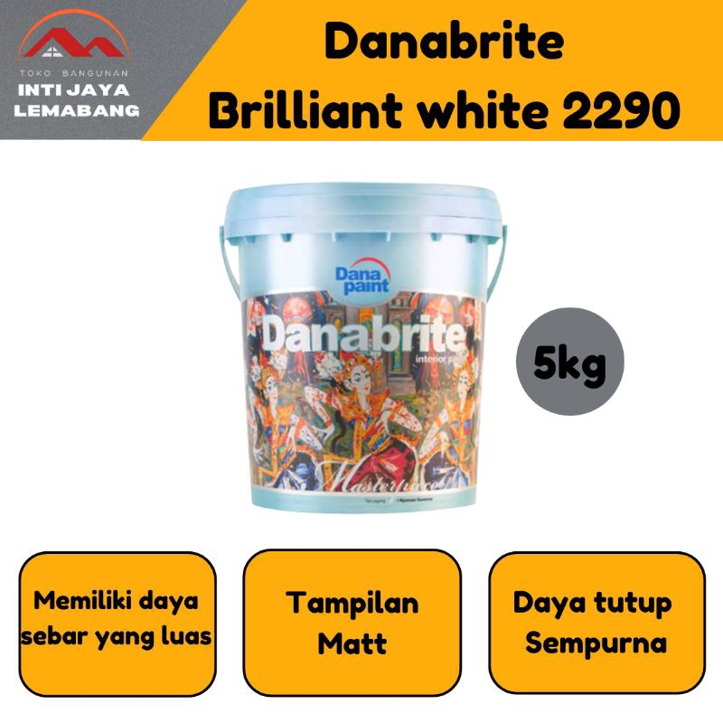Jual Danabrite Cat Tembok Interior Brilliant White 281-2290 5kg ...