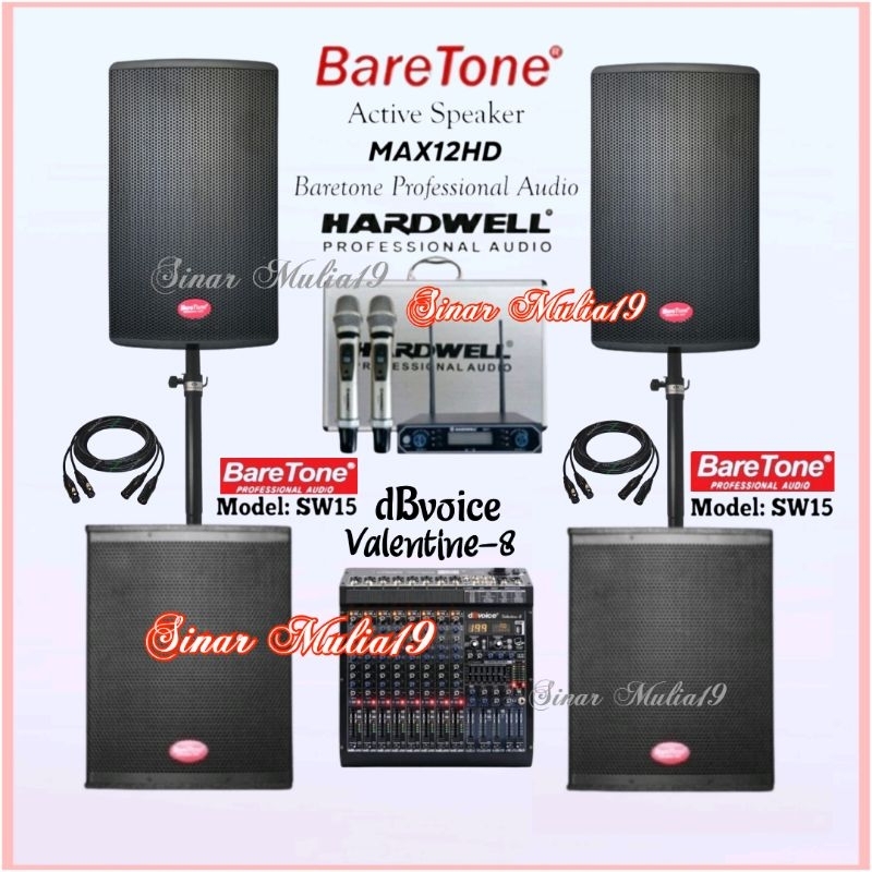 Jual Paket Sound System 2 Unit Subwoofer Aktif 15 Inch BareTone SW15 Speaker Aktif BareTone ...