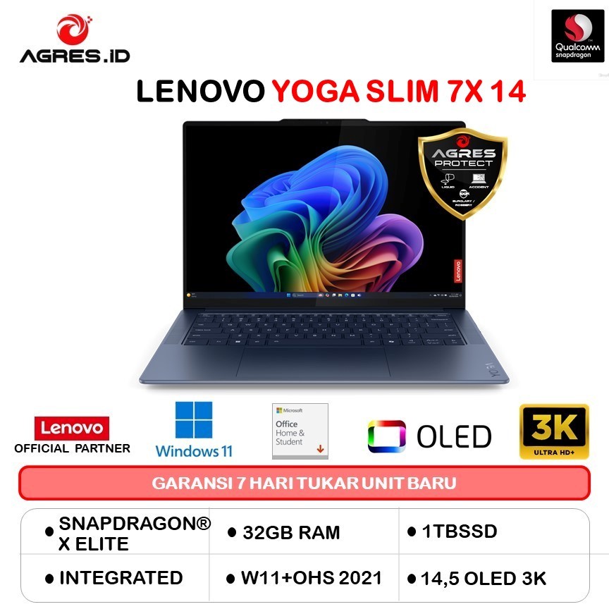 Jual LENOVO YOGA SLIM 7X 14 TOUCH OLED SNAPDRAGON X ELITE 32GB 1TB W11 ...
