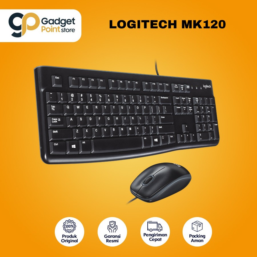 Jual Mouse Keyboard USB Logitech MK120 Combo Desktop- ORI Garansi Resmi 3th | Shopee Indonesia