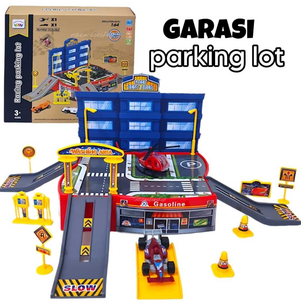 Jual Mainan anak garasi mobil balap Mainan truk DIY jalur parkir Truck ...