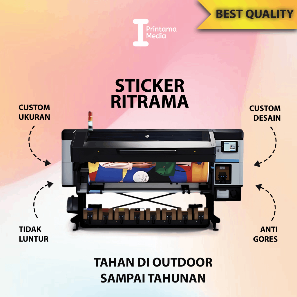 Jual Cetak Stiker Vinyl Ritrama Meteran Outdoor - Putih | Shopee Indonesia