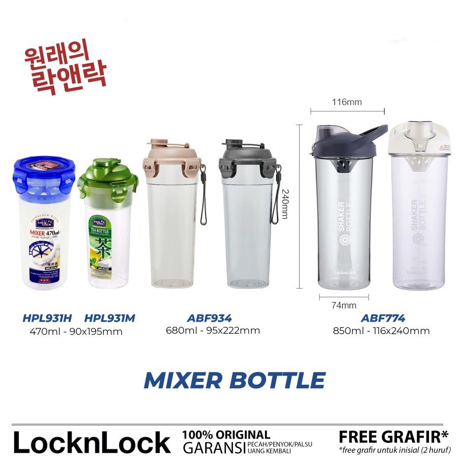 Jual Original LocknLock Botol Minum One Touch Bottle Mixer 690ml HPL938 ...