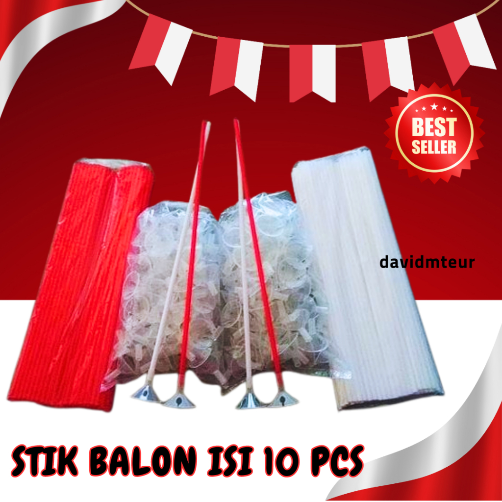 Jual Stick Cup Balon Merah Putih / Tangkai Balon / Gagang Balon plus ...