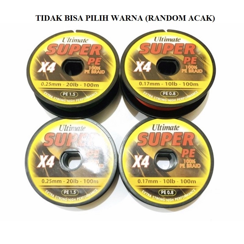 Jual Senar Pancing PE/Tali Pancing PE X4 ULTIMATE Super 100 Meter ...