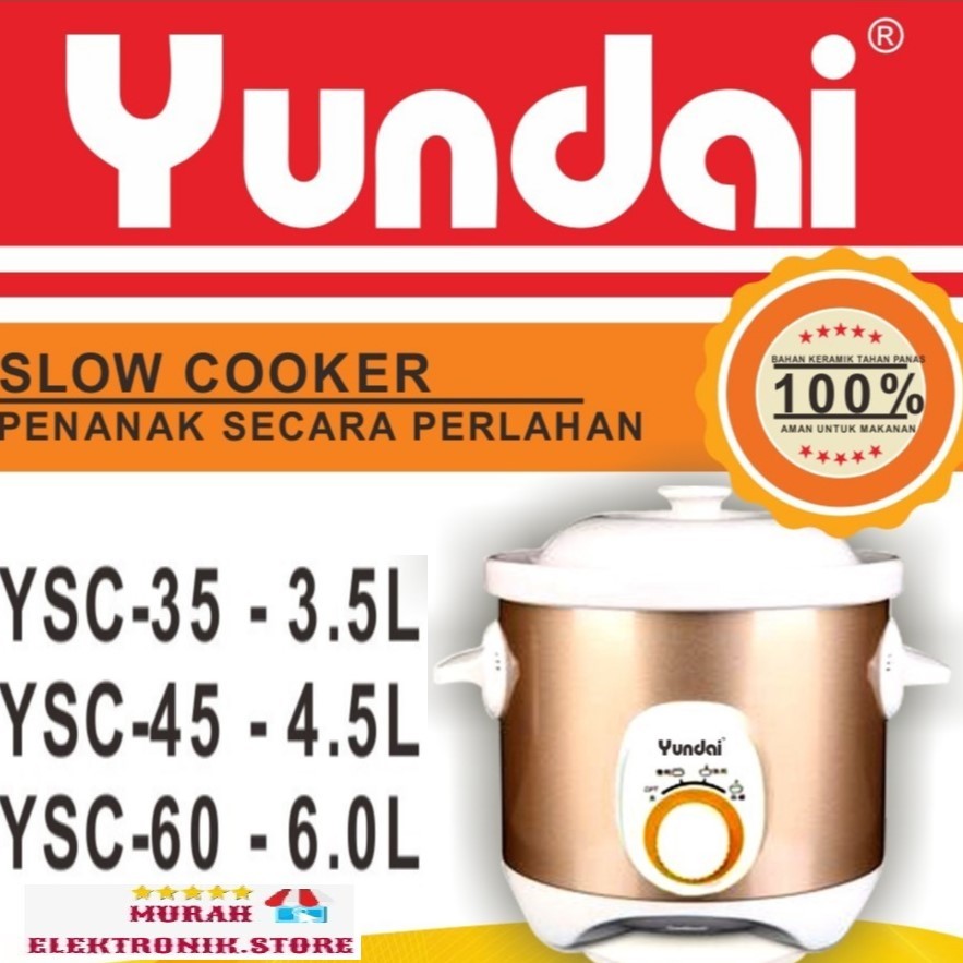 Jual Slow cooker yundai ( 3,5ltr / 4,5ltr / 6ltr ) | Shopee Indonesia