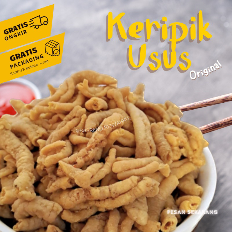 Jual KERIPIK USUS 100gr ENAK || KERIPIK USUS VIRAL || Gurih/Pedas ...