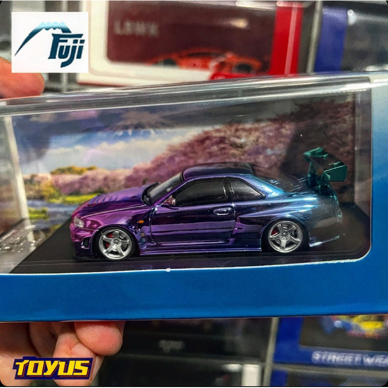 Jual Fuji - Nissan GTR R34 Nismo Z-Tune High Wing Purple Blue with Silver Velg | Shopee Indonesia