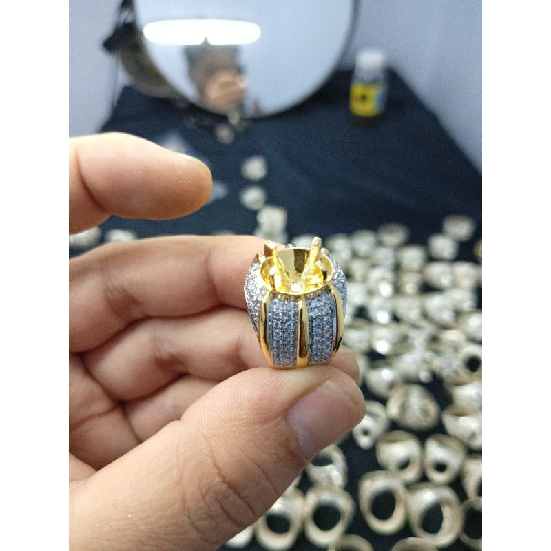 Jual ring perak dim batu 10x8 | Shopee Indonesia