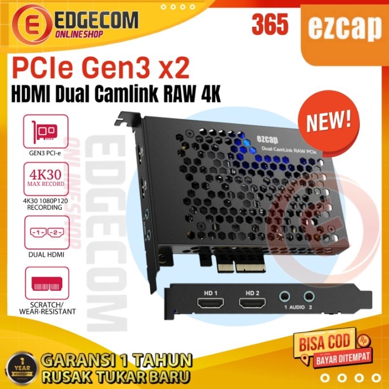Jual EZCAP 365 PCIE Gen3 HDMI DUAL CAMLINK RAW 4K VIDEO CAPTURE CARD ...