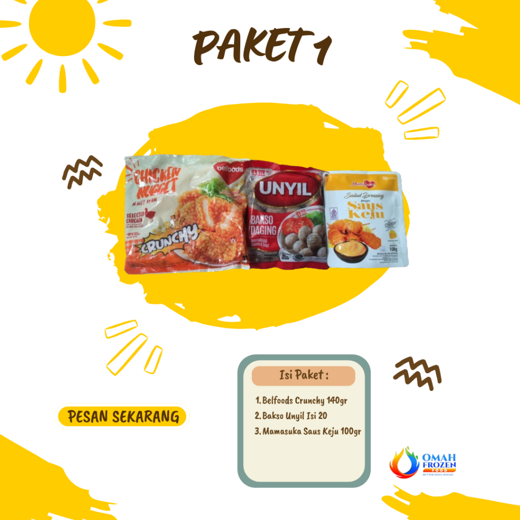 Jual Paket 1 Paket Frozen Food (Belfoods Naget Crunchy, Bakso Unyil ...