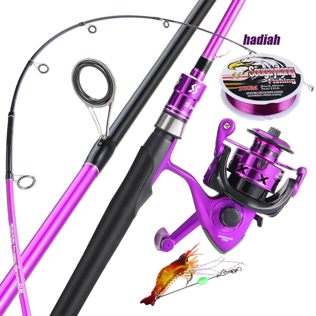 Jual Joran Pancing Set Sougayilang 1.8m Carbon Fiber Fishing Rod with 5.2:1 Gear Ratio 1000-4000 ...