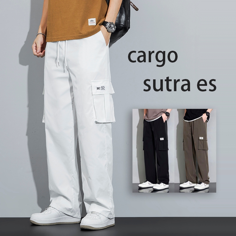 Jual Celana cargo panjang pria baggy pants korean style sutra es long casual celana kulot cowok ...