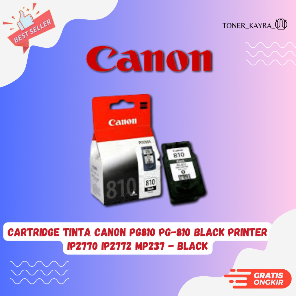 Jual Cartridge Tinta Canon PG810 PG-810 Black Printer iP2770 iP2772 ...