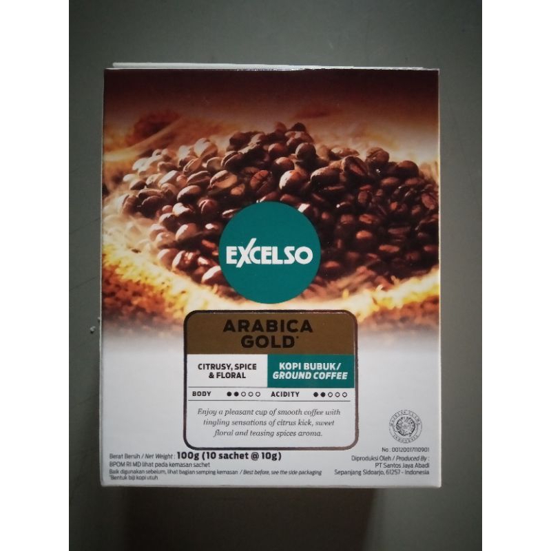 Jual kopi excelso arabica gold per box isi 10 sachet | Shopee Indonesia