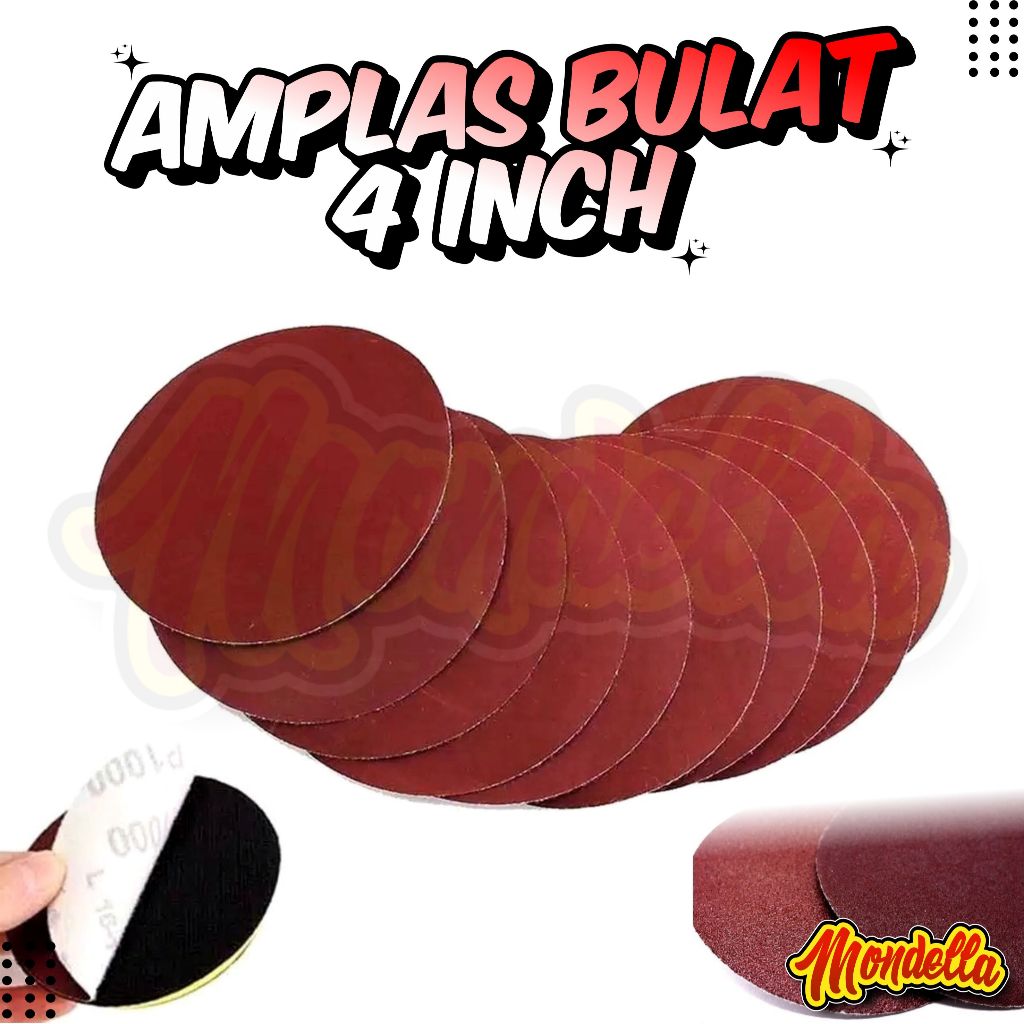 Jual Amplas Bulat 4 Inch Bulat Velcro Tempel Amril Sanding Pad Disc ...