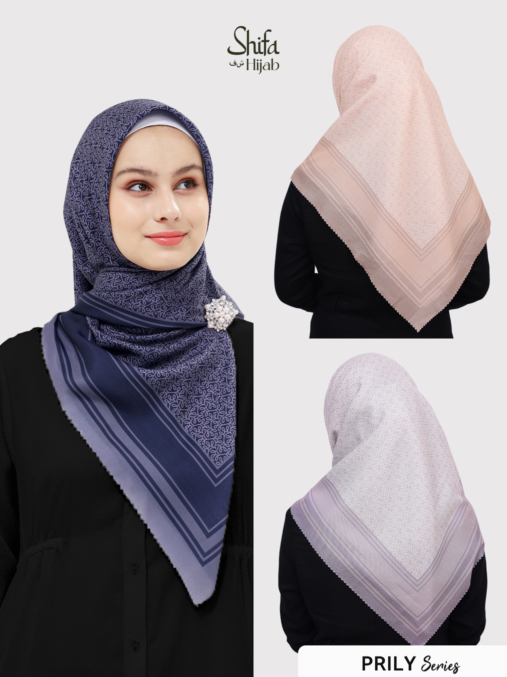 Jual SHIFA HIJAB [LUXURY SERIES] KERUDUNG MOTIF JILBAB VOAL SEGI EMPAT ...