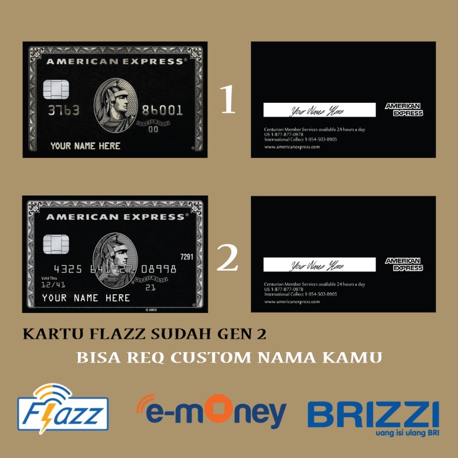 Jual Kartu Flazz BCA Gen 2 saldo 0 custom print american express | Shopee Indonesia