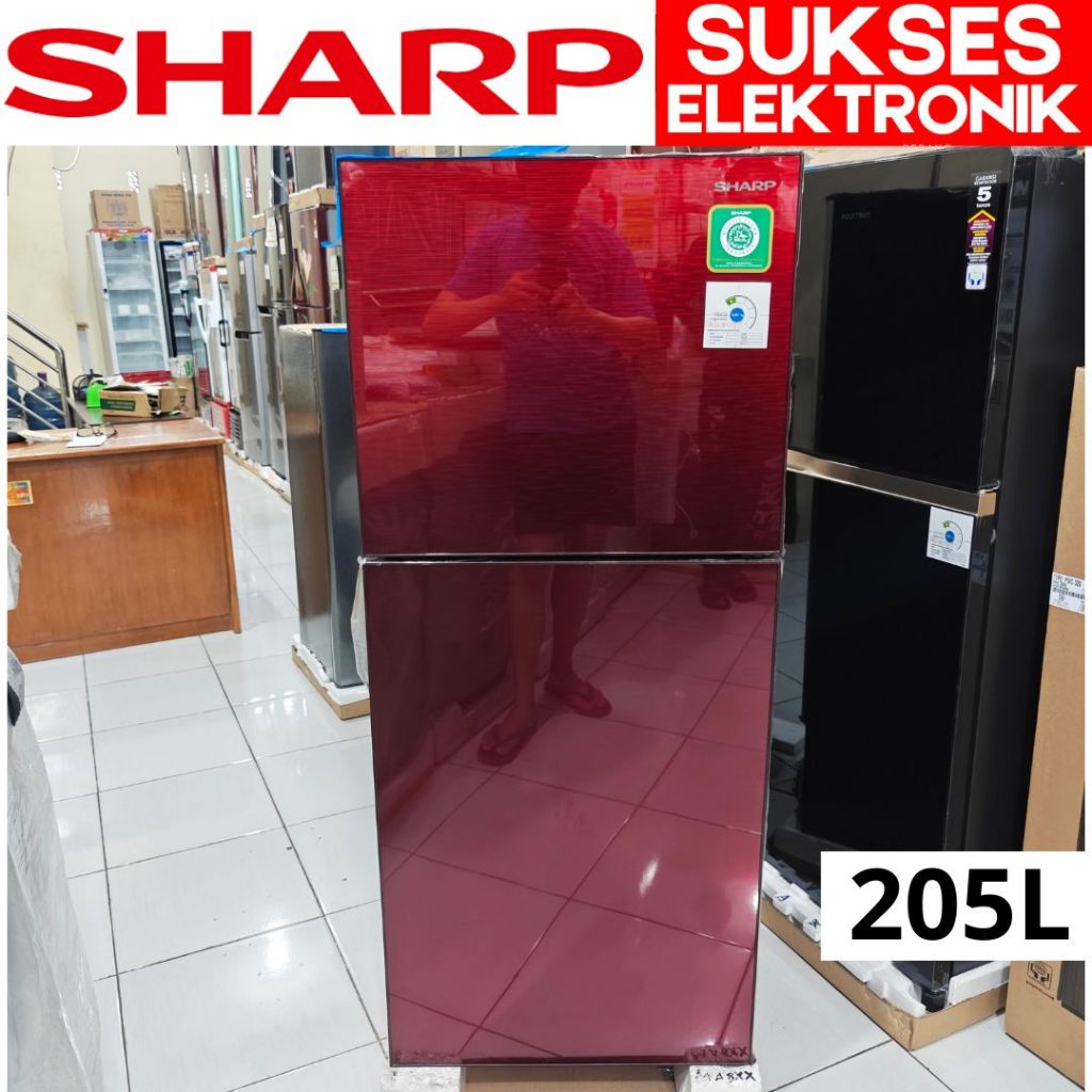 Jual KULKAS SHARP SJ-246XG / LEMARI ES 2 PINTU SJ 246XG 246 XG KACA 205 LITER | Shopee Indonesia