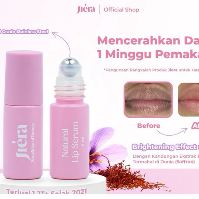 Jual Jiera Natural Lip Serum 5ml Roll on | Serum Pencerah Bibir Dengan ...
