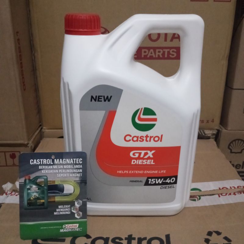 Jual oli mobil, CASTROL GTX DIESEL sae 15w-40 kemasan 4L | Shopee Indonesia