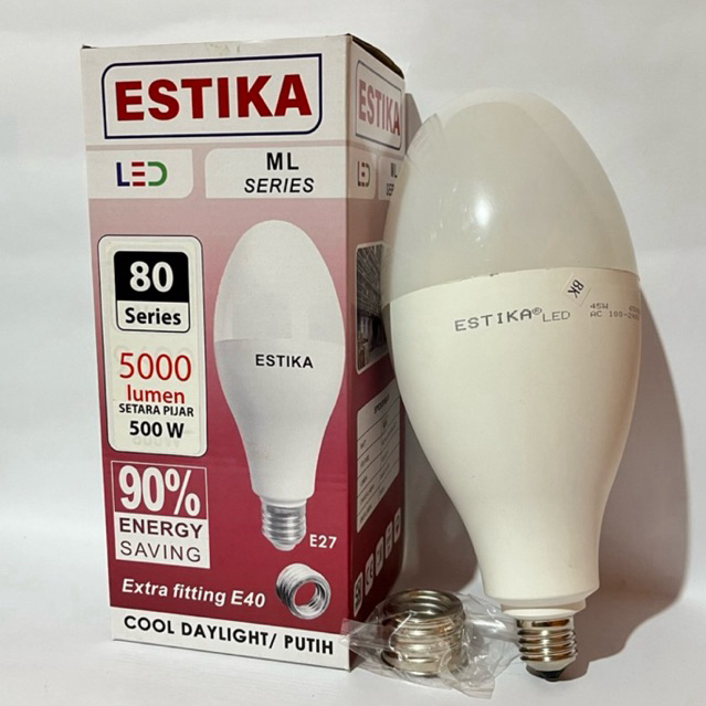 Jual Lampu LED Bulb Estika 45 Watt / Lampu Mercury ML Series Fitting ...