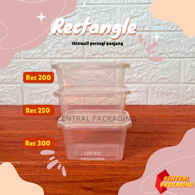 Jual [1 PACK ISI 25 PCS] Thinwall persegi panjang 200 250 300 ml / thinwall rectangle / thinwall ...
