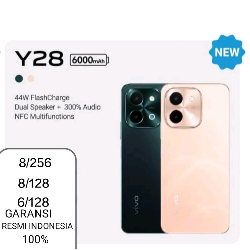 Jual VIVO Y28 NEW RAM 6/8 INTERNAL 128/256 GARANSI RESMI INDONESIA | Shopee Indonesia