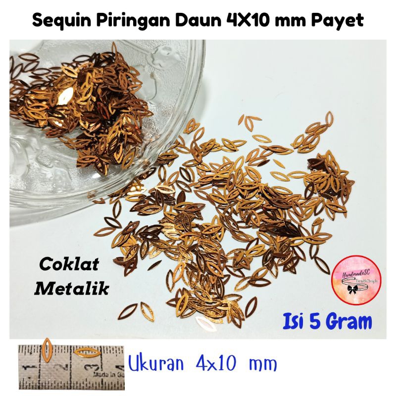 Jual Sequin Payet Piringan Bentuk Daun Berlubang Leaf Ramboci Ukuran ...